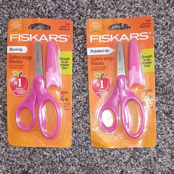 Other | Set Of 2 Fiskars Safety Edge Blade Scissors Pink | Poshmark